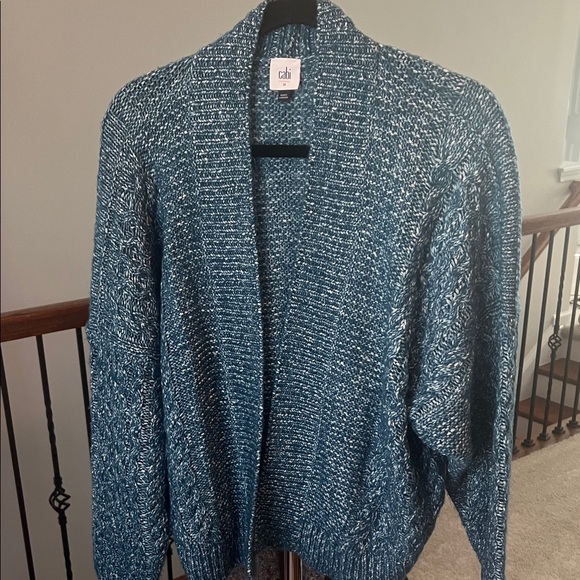 CAbi | Sweaters | Cabi Blue Knit Openfront Cardigan | Poshmark